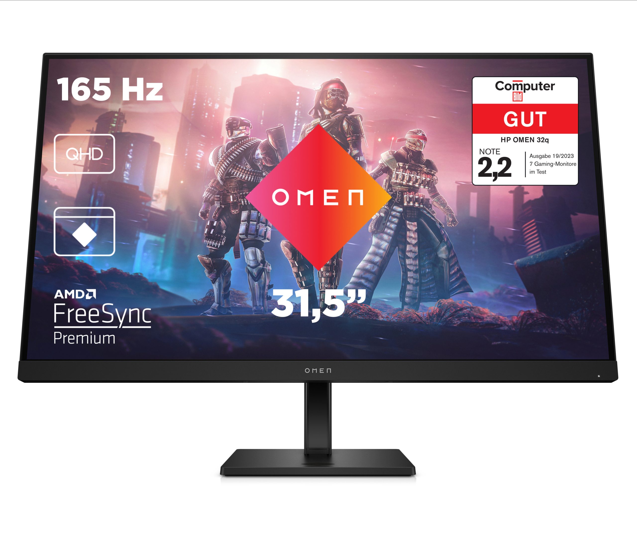 HP Omen 32q Gaming Monitor - IPS, QHD, 165Hz, Höhenverstellung - Team ...